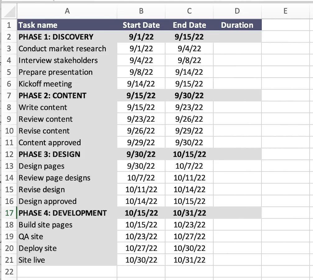 The Best Gantt Chart Excel Template (Free Download) - TeamGantt